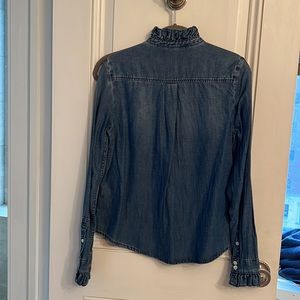 Frame Denim | Tops | Nwot Frame Springfield Ruffle Denim Shirt | Poshmark